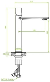 Laveo Tores, vysoká umyvadlová baterie h-266, chromová, LAV-BVT_02ND