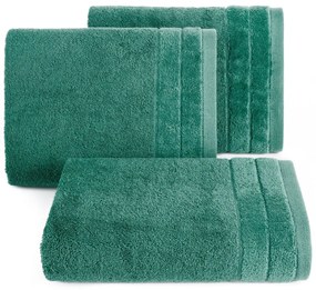 Klasický tmavě zelený ručník DAMLA s jemným pásem 30x50 cm Rozměr: 50 x 90 cm