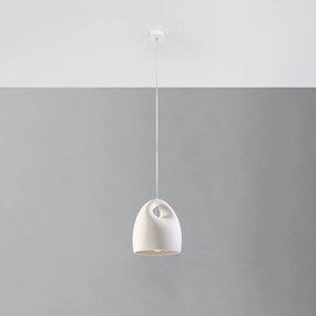 Bílé závěsné svítidlo s keramickým stínidlem ø 25 cm Sativa – Nice Lamps