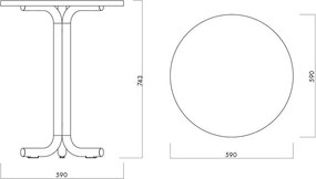 Kovový kulatý zahradní jídelní stůl ø 59 cm Nokk – noo.ma