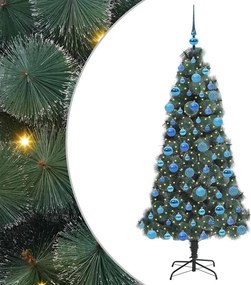 Umělý Vánoční Stromek s Osvětlením a Sada Míčků Zelená 180 cm 3396173