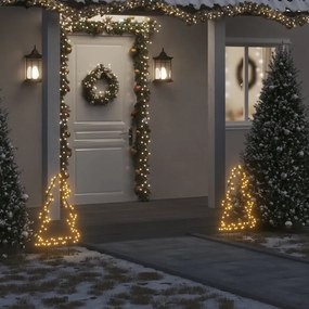 vidaXL Vánoční světelná dekorace s hroty Stromek 80 LED diod 60 cm [357719] Barva: Černá