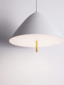 Bílé kovové LED závěsné svítidlo s kovovým stínidlem ø 40 cm Oros – Nova Luce