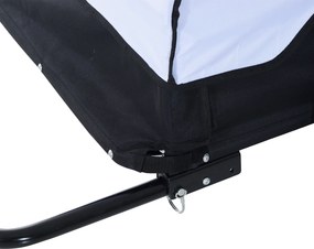 HOMCOM Ruční vozík s nosností 40 kg, skládací, bílo-černý, ocel a Oxford, 140x77x65cm, pro zahradu a dopravu