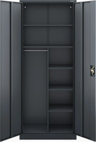 Hospodářská skříň uzamykatelná vysoká, antracitová, 900x2200x450 mm: DAWID H2200