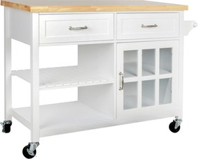 XXXLutz SERVÍROVACÍ VOZÍK, přírodní barvy, bílá, 117/86/48 cm Livetastic - Barové vozíky - 007968030701