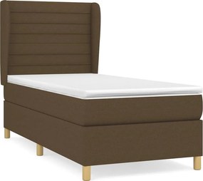Box spring postel s matrací tmavě hnědá 100 x 200 cm textil 3128584