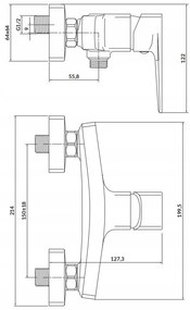 Cersanit Larga - sprchová baterie, chrom, S951-383