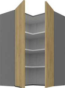 CREMONA ac | horní kuchyňská skříňka 60x60 GN-90 2F (90°) rohová s policemi | VYSOKÁ | 60x60 cm | antracit/cremona