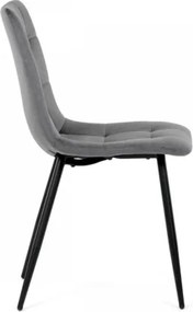 Jídelní židle šedá látka čtyřnohá kovová černá podnož DCL-X7015 GREY2