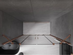 Mexen Velar Duo, posuvné sprchové dveře do otvoru 180 cm, 8mm šedé sklo, růžové zlato, 871-180-000-42-60