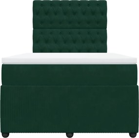 Box spring postel s matrací tmavě zelená 120x190 cm samet 3294595