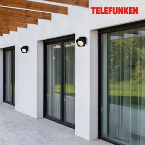 TF 322005TF TELEFUNKEN LED venkovní nástěnné svítidlo, ochrana proti stříkající vodě, bez vypínače, 3000K teplá bílá, černé - BRILONER