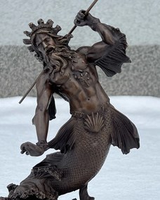 Bronzová socha soška - Poseidon