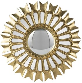 Zlaté antik nástěnné vypouklé dekorační zrcadlo – 38x3 cm