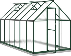 Skleník s podkladovým rámem zelený 334 x 169 x 202 cm hliník 3266330