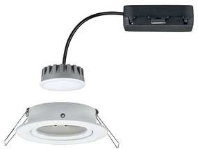 Paulmann 93876 Premium LED Slim Coin Satin, náklopná zápustná bodovka 1x6,8W LED 2700K stmívatelná, matná bílá, prům. 8,4cm