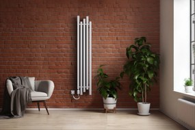 Regnis PORK, topné těleso 320x1400mm s jednootvorovým pravým dolním připojením 50mm, 710W, bílá matná, PORK140/30/PD50/WHITE/RAL9016
