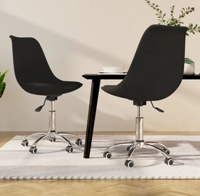 vidaXL Otočné jídelní židle 2 ks textil [338359] Barva: Černá