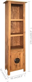 vidaXL Volně stojící koupelnová skříňka masivní borovice 48x32x170 cm [246036]
