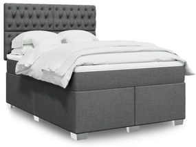 Box spring postel s matrací tmavě šedá 160x200 cm textil 3292847