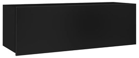 Obývací stěna CALABRINI c | 300 cm | 6 dílů B | černá lesk/bílá lesk
