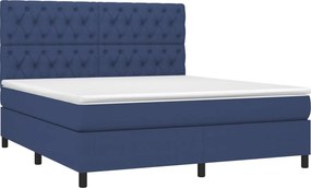 Box spring postel s matrací modrá 160x200 cm textil 3142031