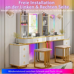 Costway Toaletní stolek se 7 dynamickými a 7 statickými stmívatelnými LED