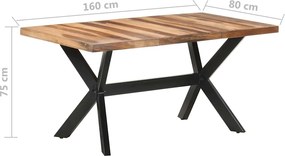 Jídelní stůl 160x80x75 cm masiv s medovou povrchovou úpravou 321547