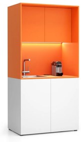 PLAN Kuchyňka NIKA se dřezem a baterií 1000 x 600 x 2000 mm, oranžová, levé
