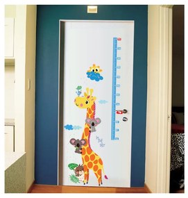Dětská samolepka – metr na dveře nebo zeď 60x120 cm Giraffe &amp; Koalas – Ambiance