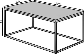 ADRK Furniture Konferenční stolek NARISA 100x60 CT-NAR-G-B