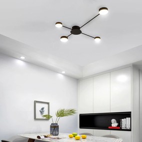 Toolight - LED stropní svítidlo 4-ramenné APP210-3CPR, černá, OSW-08460