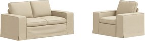 Set pohovek 2 ks Krémová textil 3407505
