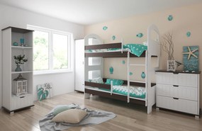 BabyBeds Dětská patrová postel HONZÍK II 180x80 Barevné provedení: Ořech, Úložný prostor: Ne, bez úložného prostoru