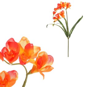 Umělá květina Frézie, oranžová, 15 x 5 x 60 cm