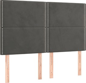 Box spring postel s matrací tmavě šedá 140x200 cm samet 3137786