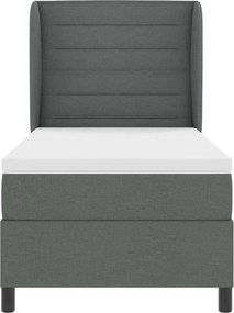 Postel s boxspringem s matrací Tmavě šedá 80 x 200 cm textil 3340467