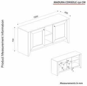 Damzaan Dubový konzolový stolek Madura