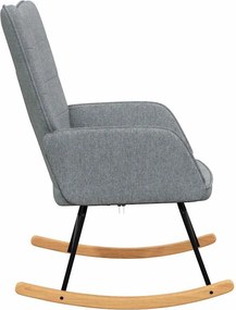 Houpací křeslo světle šedé textil 328007