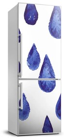 Wallmuralia Nálepka na ledničku Modré kapky 60x180 cm