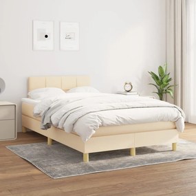 Box spring postel s matrací krémová 120x200 cm textil 3140606
