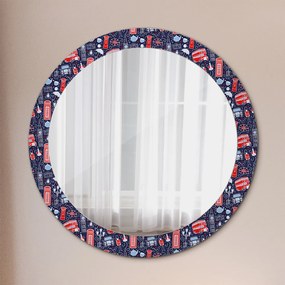 Kulaté zrcadlo tištěný rám Londýnský symbol fi 80 cm