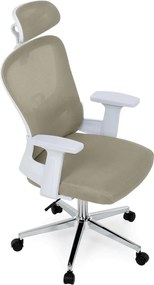 Ergonomická kancelářská židle EMILIE - béžová síťovina