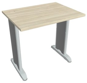 Stůl pracovní rovný 80 cm hl. 60 cm - Hobis Flex FE 800 Dekor stolové desky: akát, Barva nohou: Stříbrná