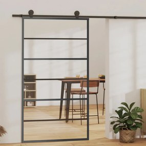 Posuvné dveře s kováním ESG sklo a hliník 102 x 205 cm 3081954