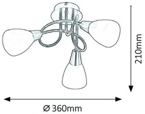 Rabalux 5533 - Přisazený lustr JENNA 3xE14/40W/230V mosaz