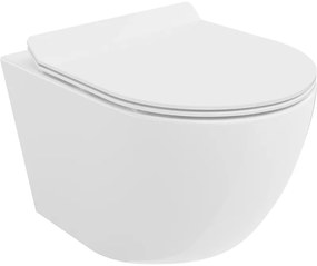 Mexen Lena WC mísa Rimless s pomalu sklápějícím sedátkem slim, duroplast, bílý lesk - 30224000