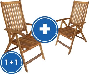 Zahradní polohovací židle Almiro 1 + 1 ZDARMA, hnědá