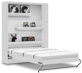 Vertikální sklápěcí postel 140x200 New Elegance - Bílý mat